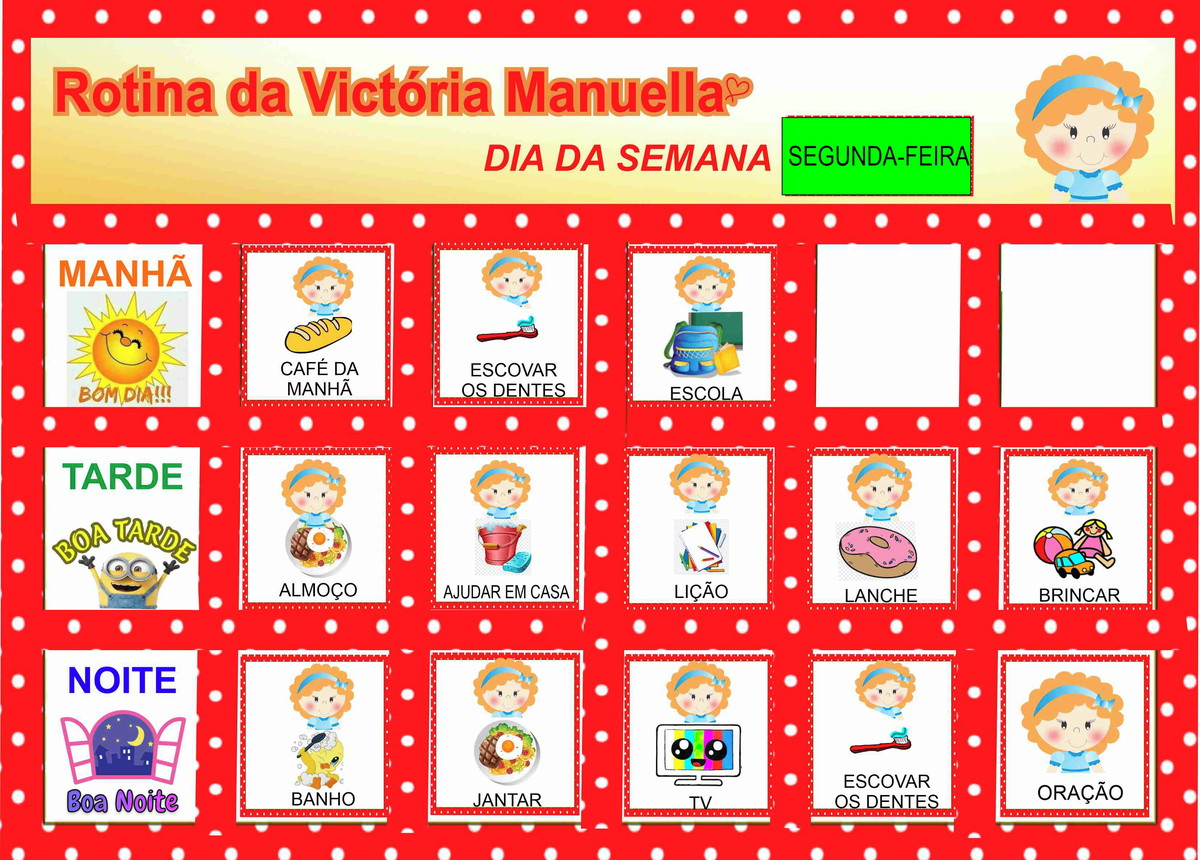 Quadro Magnético De Rotina Personalizado 29 Cards Imantados