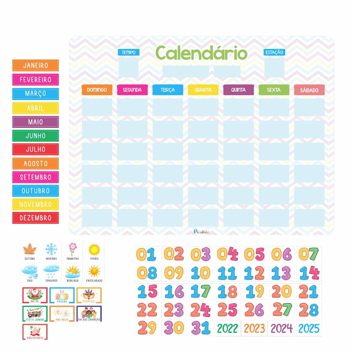 Kit Quadros Educativos Infantil Rotina Diária Calendário No Elo7