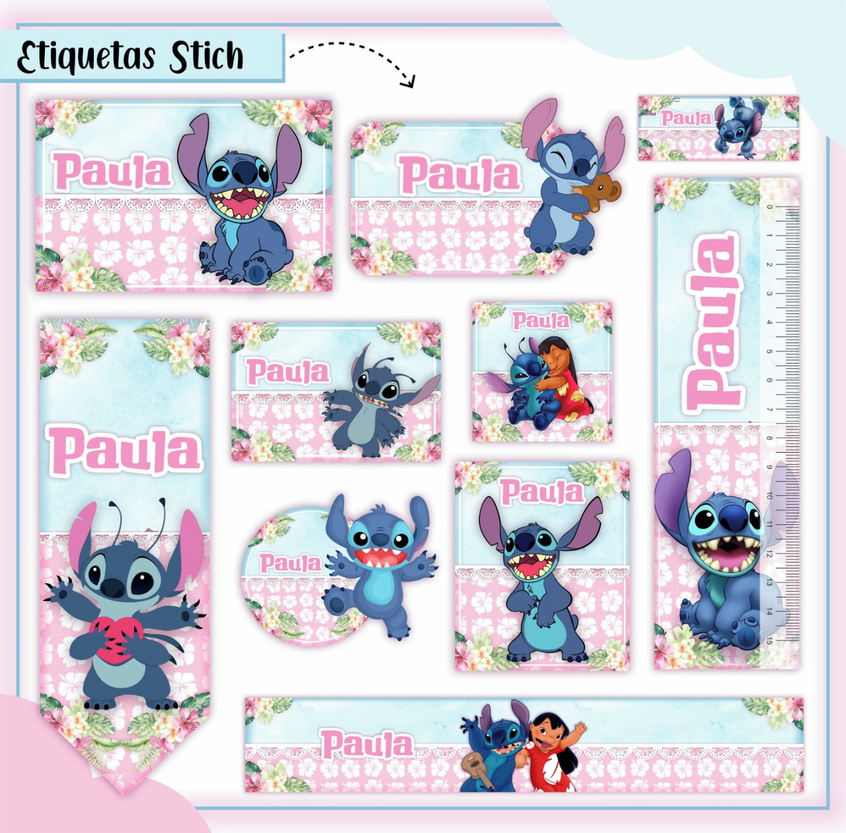 Arquivo Digital Etiqueta Escolar - Stitch 02 | Elo7 Arquivo Digital Etiqueta Escolar - Stitch 02 | Elo7