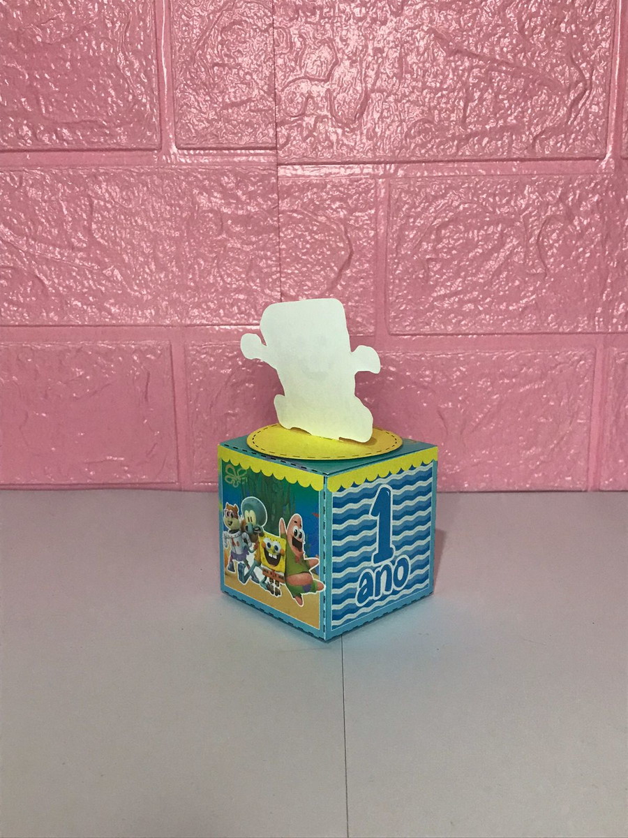 Caixa Cubo Bob Esponja Elo7 Produtos Especiais