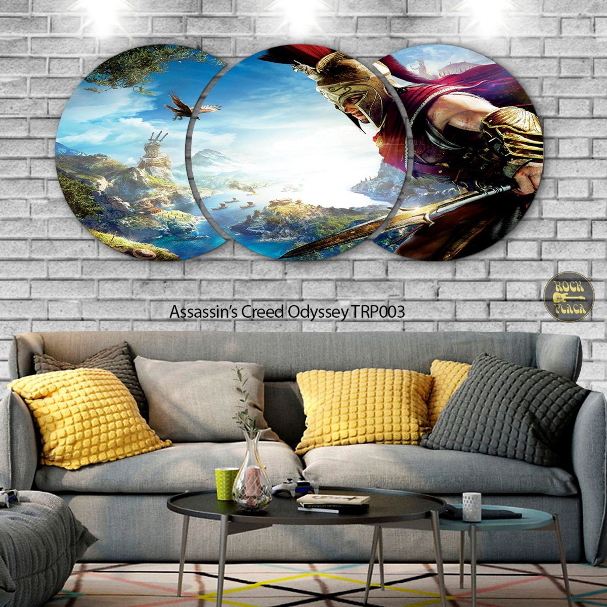 Quadro Assassins Creed Odyssey Trio De Placas Decorativas