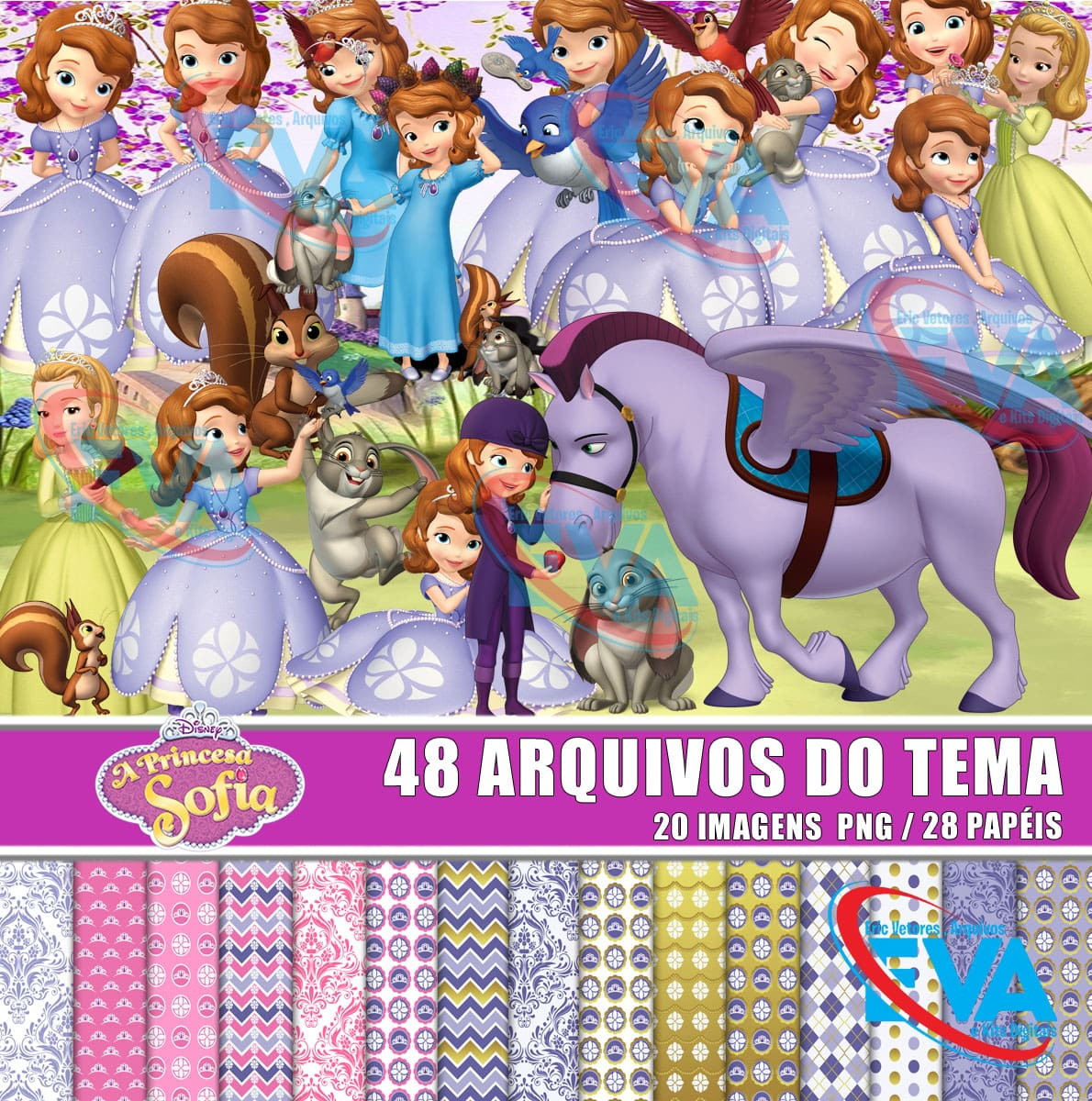 Kit Digital Princesa Sofia Kit0884 | Elo7 Produtos Especiais