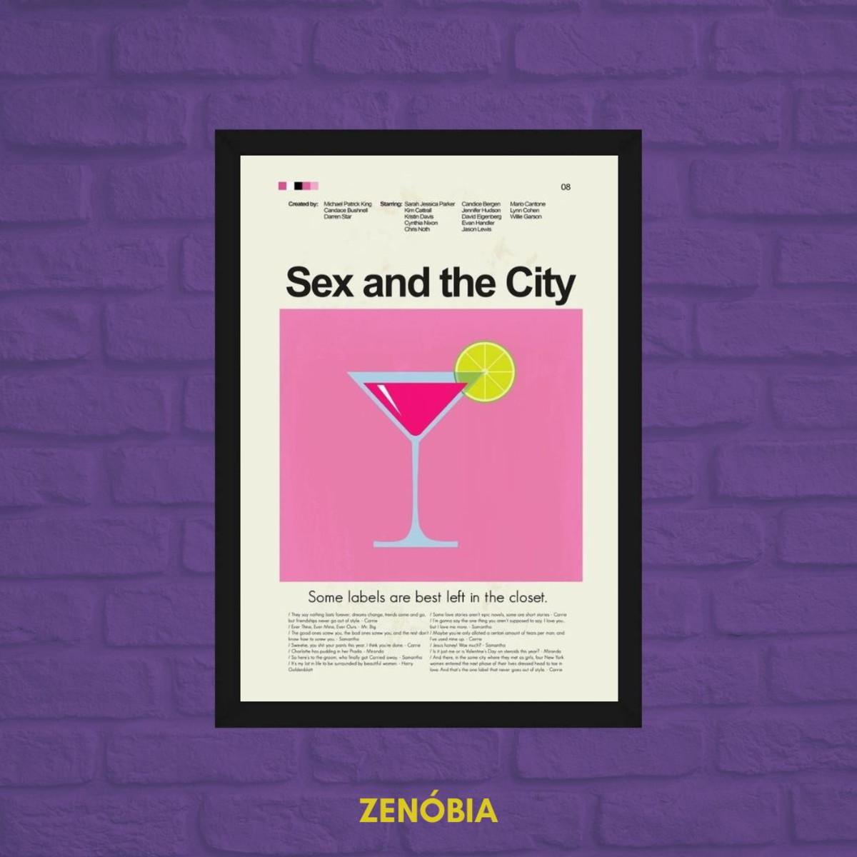 Quadro Decorativo Sex And The City Acompanha Vidro Elo7