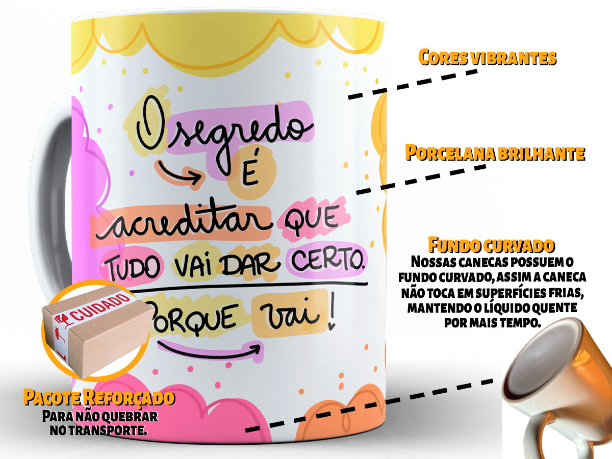 Caneca Personalizada Porcelana Tudo Vai Dar Certo Presente | Elo7 Caneca Personalizada Porcelana Tudo Vai Dar Certo Presente | Elo7