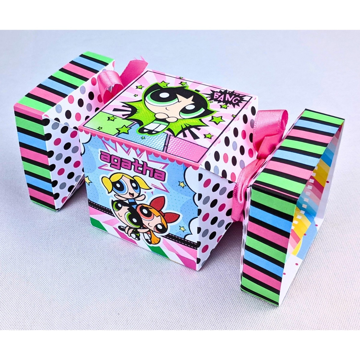 Kit 80 Caixinha As Meninas Super Poderosa 1 Bala Sem Lacinho