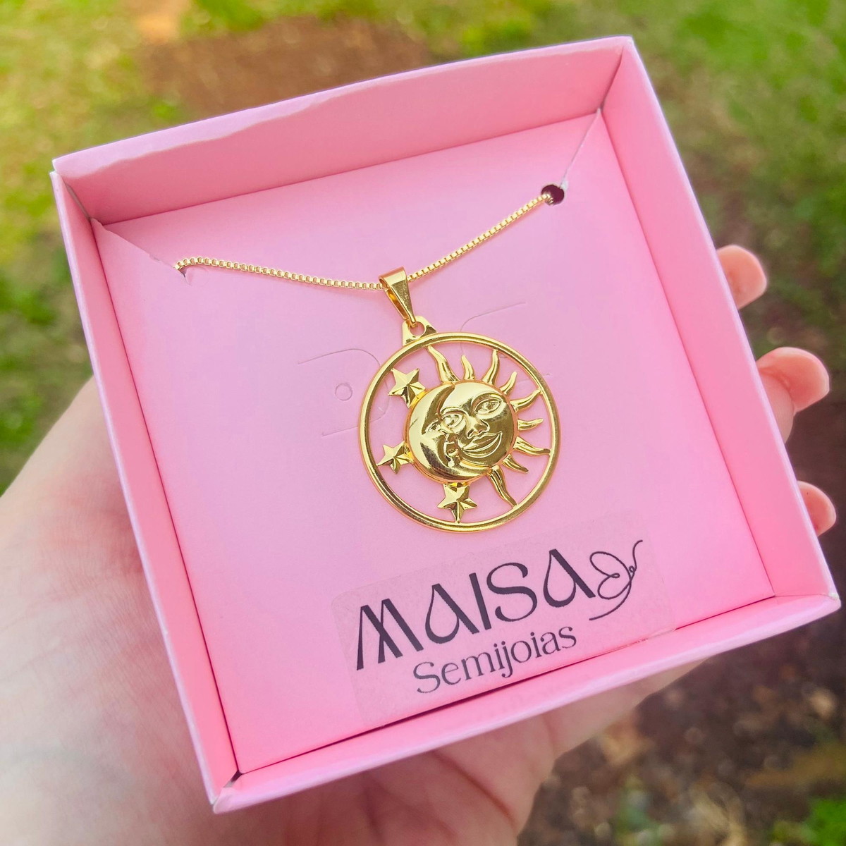 Colar Sol e Lua | Loja Maisa Semijoias | Elo7 Produtos Especiais