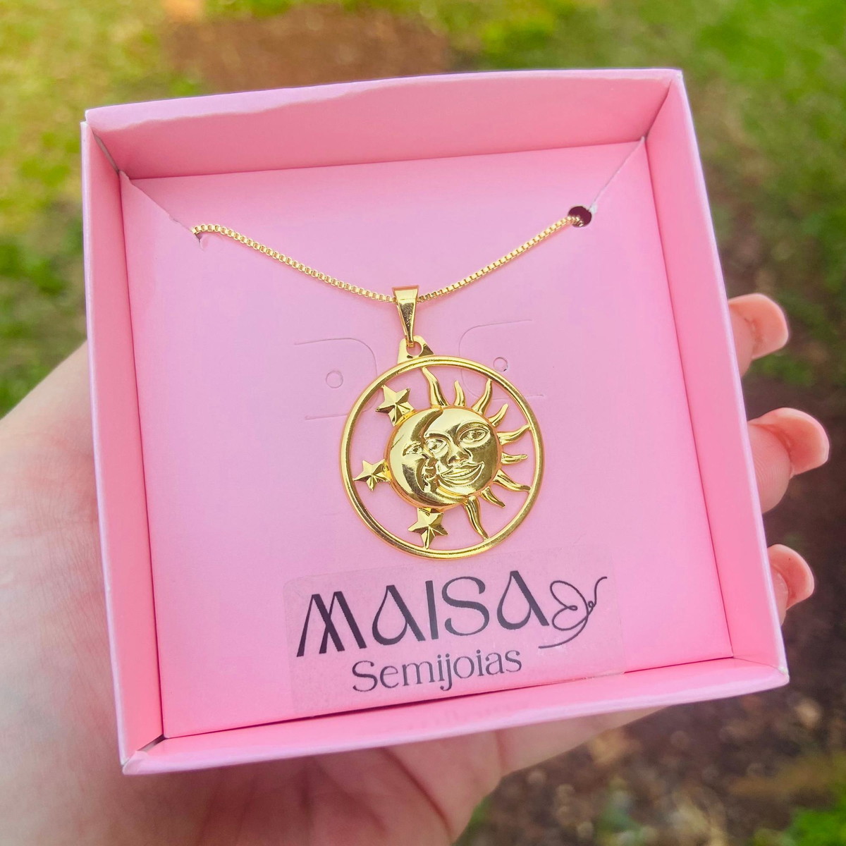 Colar Sol e Lua | Loja Maisa Semijoias | Elo7 Produtos Especiais