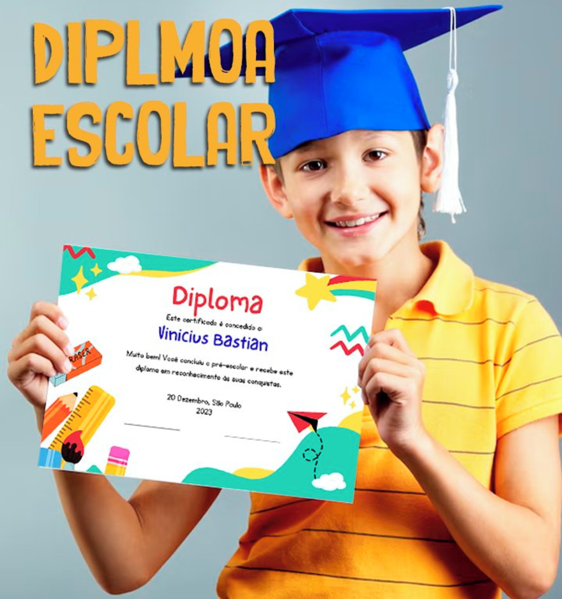 Diplomas Certificados A4 Personalizados Escolas E Cursos Elo7